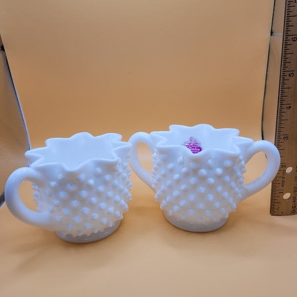 Fenton | Other | Fenton White Hobnail Milk Glass Sugar And Creamer ...